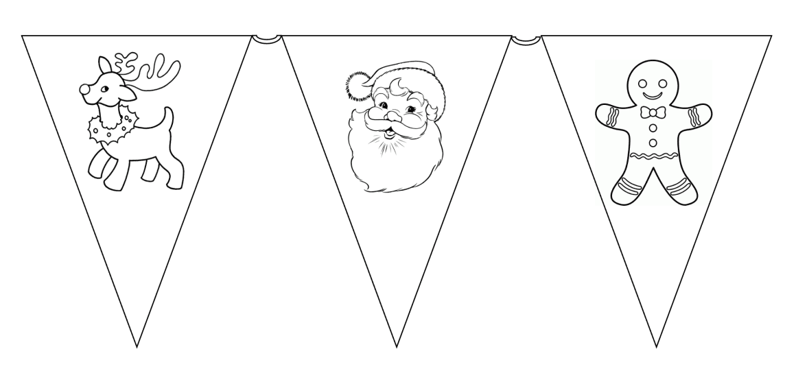 Kids' Christmas Craft Activities: FREE, printable colour-in bunting