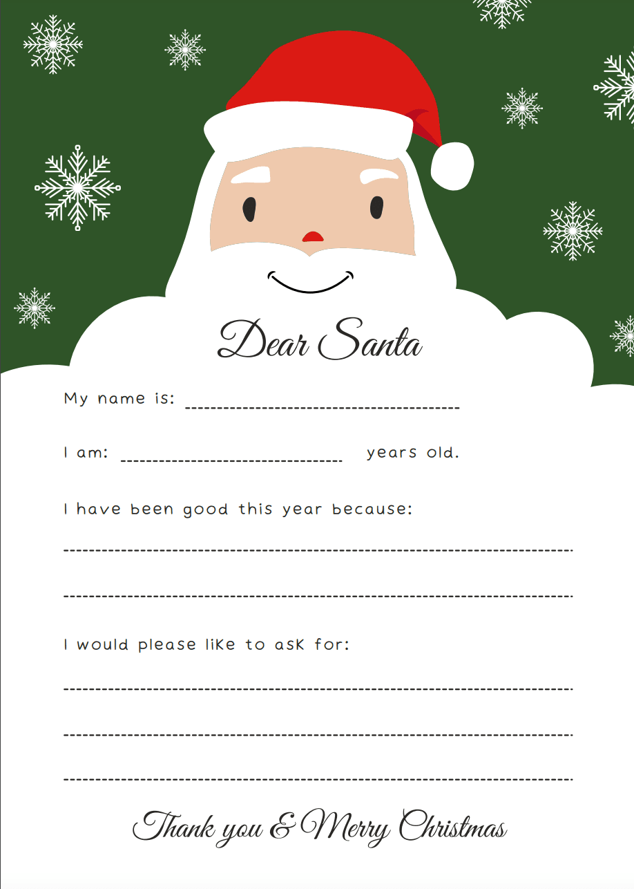 Kids' Christmas Activities: FREE printable letter to Santa templates