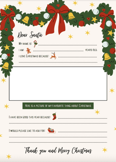 Kids' Christmas Activities: FREE printable letter to Santa templates